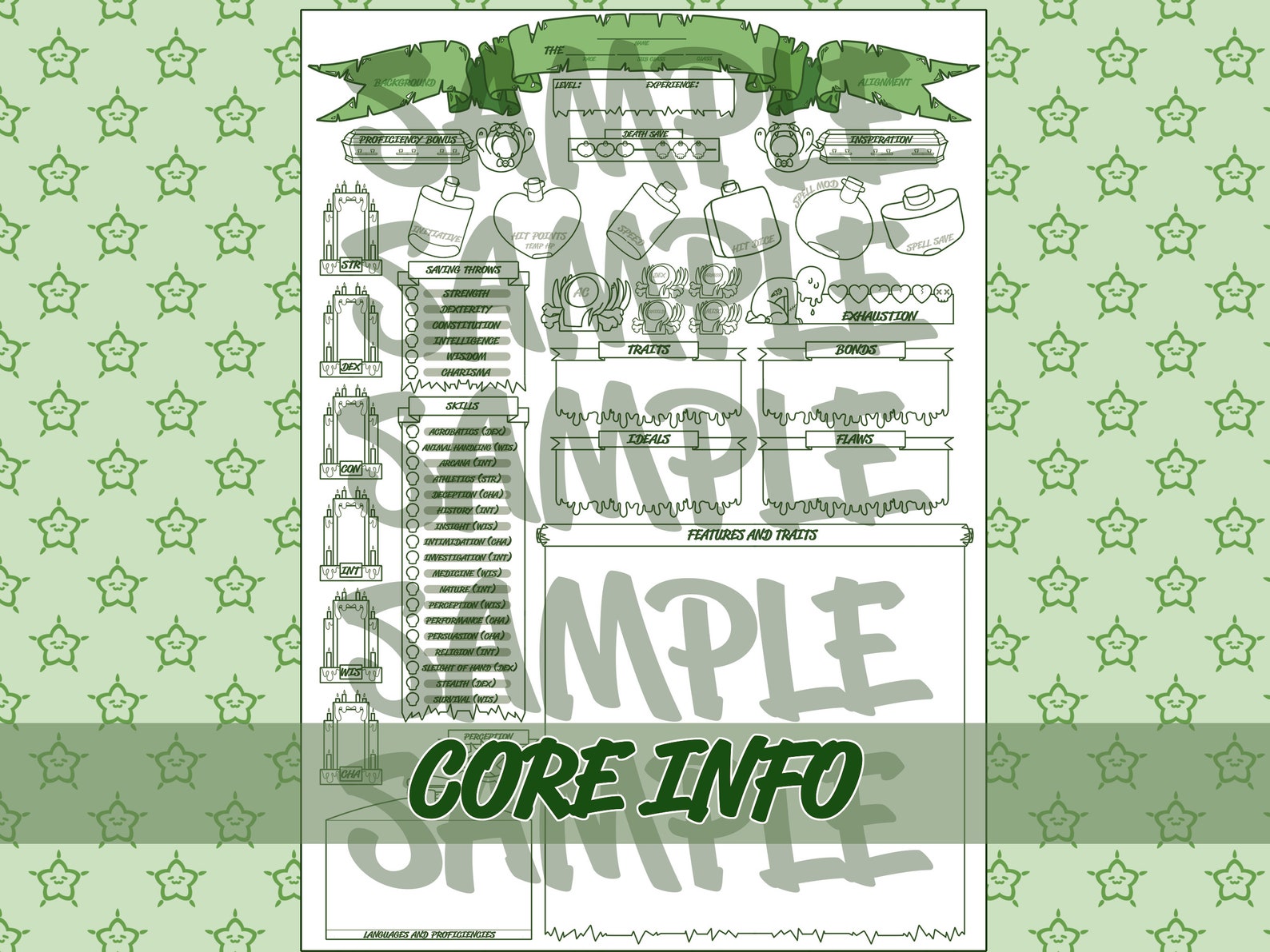 D&D 5e Character Sheet: Nightmare Digital Download Dungeons and Dragons ...