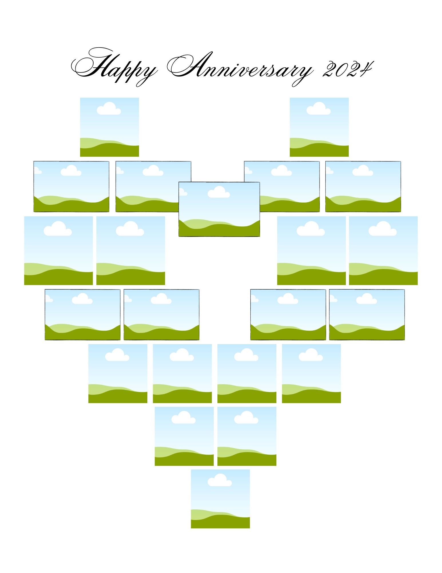 Editable Heart Photo Collage/ Birthday Gift Collage/ Anniversary Gift ...