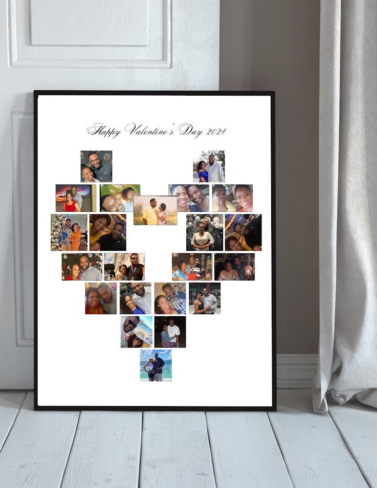Editable Heart Photo Collage/ Birthday Gift Collage/ Anniversary Gift ...