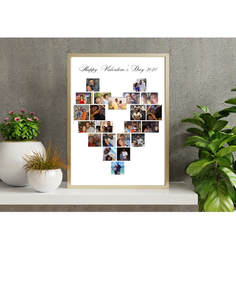 Editable Heart Photo Collage/ Birthday Gift Collage/ Anniversary Gift ...