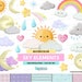 Watercolor Cute Sky Elements, Nursery Png, Cute Designs for Baby Shower ...