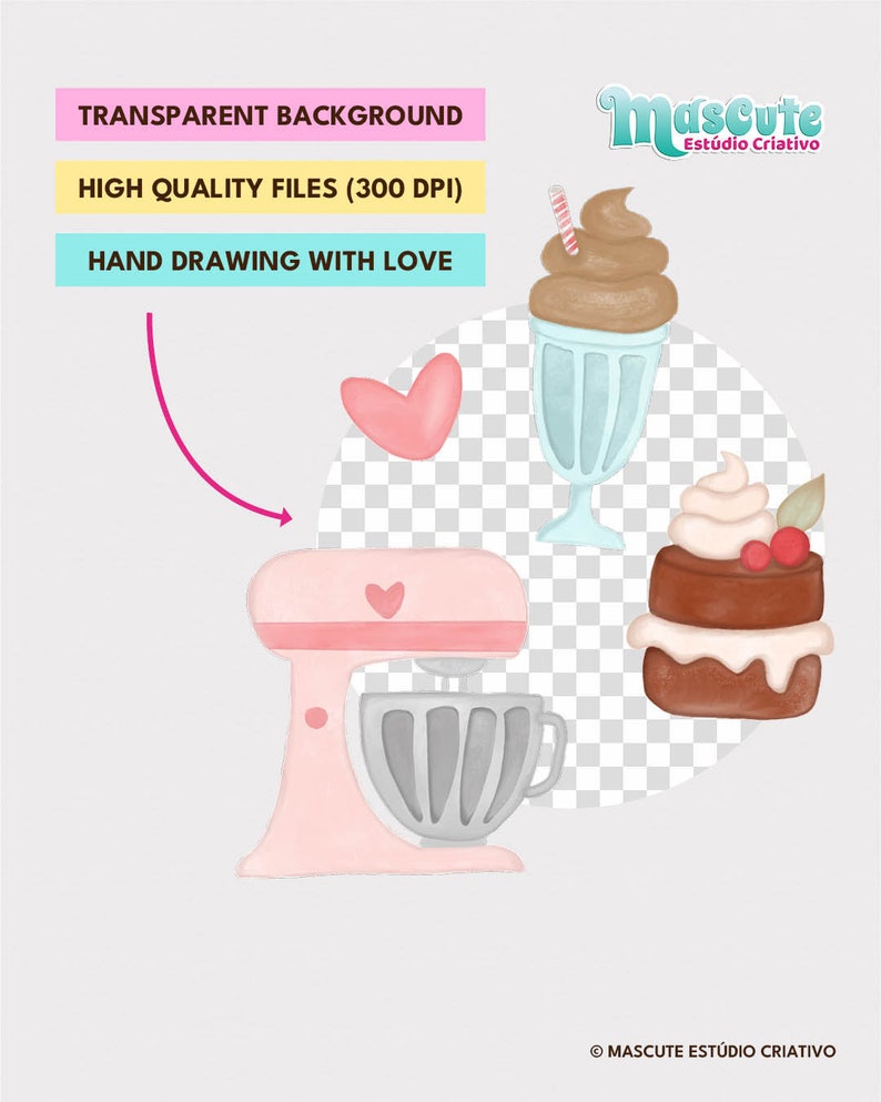Watercolor Cute Bakery, Cupcake Png, Cute Designs Cupcake Kitchen ...