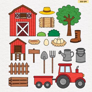 Cute Farm Animals Clipart Set SVG PNG EPS | Kawaii Farm Vectors for ...