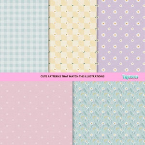 Watercolor Daisy Flower Clipart and Digital Paper, Floral Spring Art ...