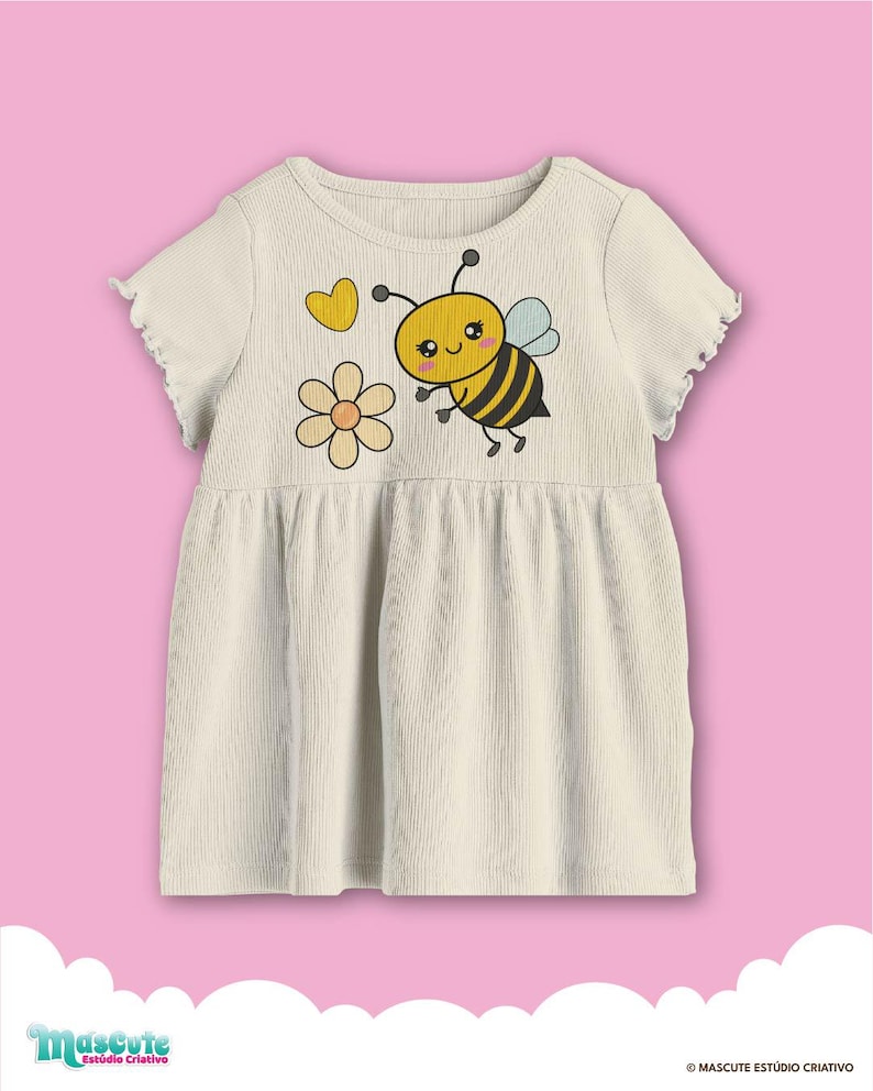Cute Honey Bee Clipart Set SVG PNG EPS | Kawaii Bees and Flowers for ...