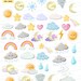 Watercolor Cute Sky Elements, Nursery Png, Cute Designs for Baby Shower ...
