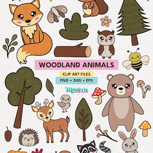 Cute Woodland Animals Clipart Set SVG PNG EPS | Forest Creatures for ...