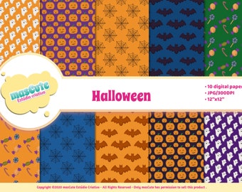 Pastel Halloween Seamless Pattern Halloween Digital Paper - Etsy