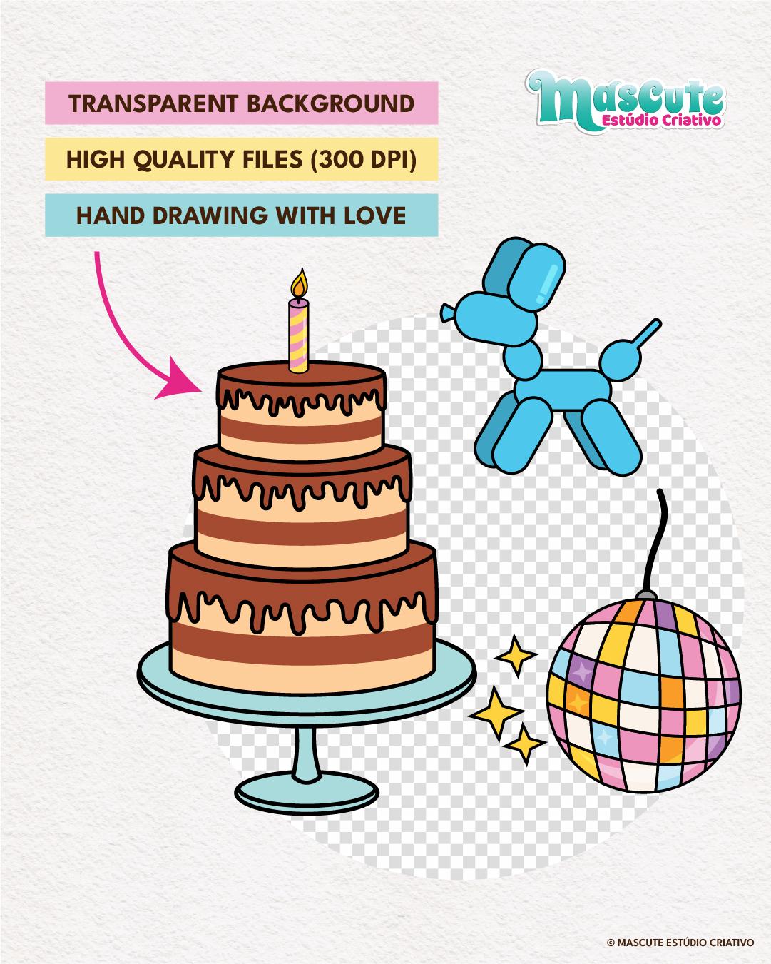 Happy Birthday Clipart Set: Self-love & Wellness Icons (SVG, PNG, EPS ...