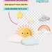 Watercolor Cute Sky Elements, Nursery Png, Cute Designs for Baby Shower ...