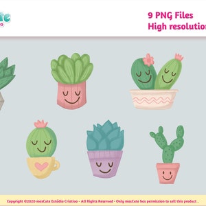 Succulent Clipart Cute Cactus Clipart Cacti Clip Art Cute Succulent ...
