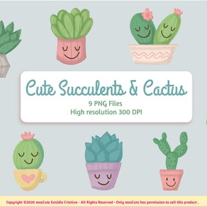 Succulent Clipart Cute Cactus Clipart Cacti Clip Art Cute Succulent ...