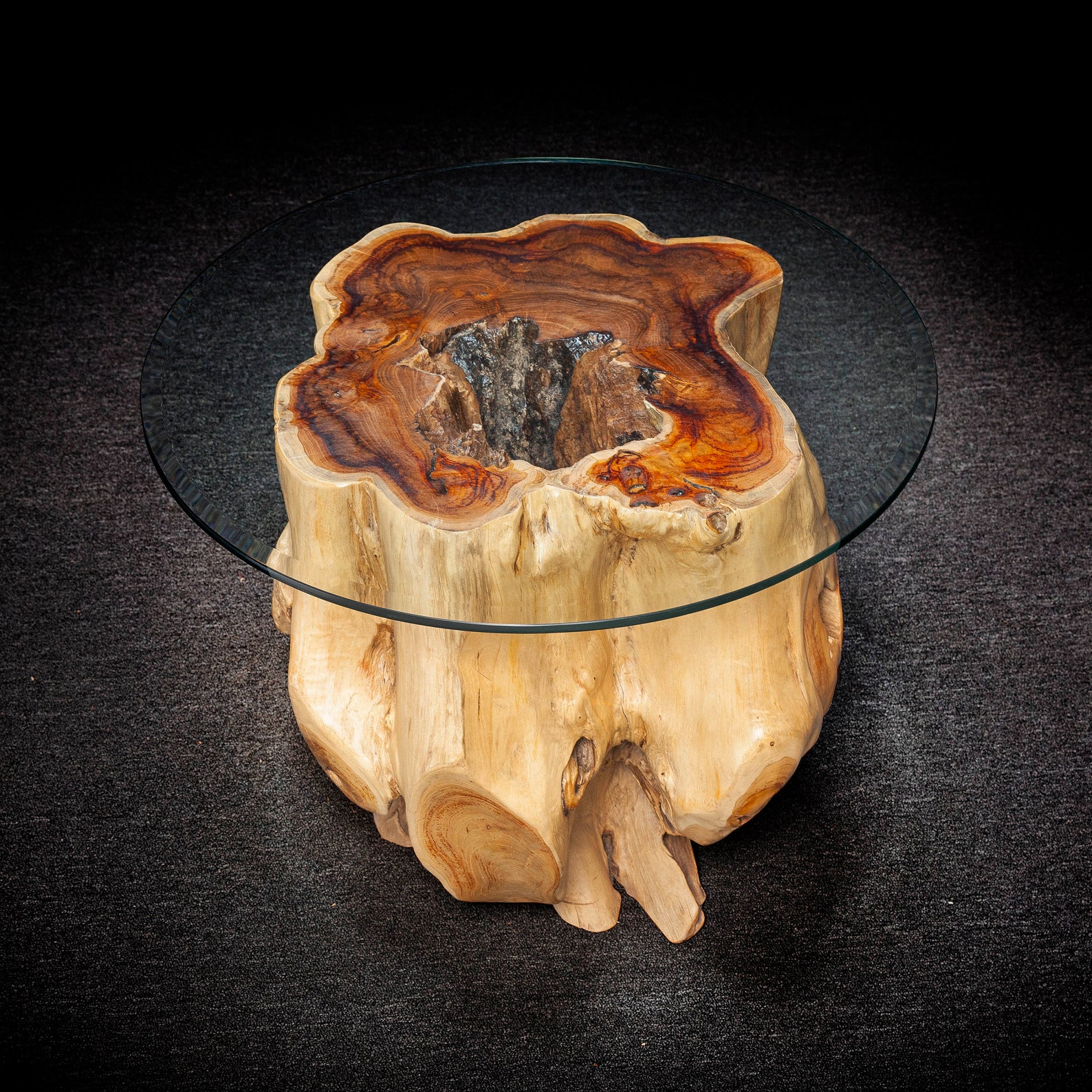 Live Edge Burled Teak Root Accent Table - Etsy