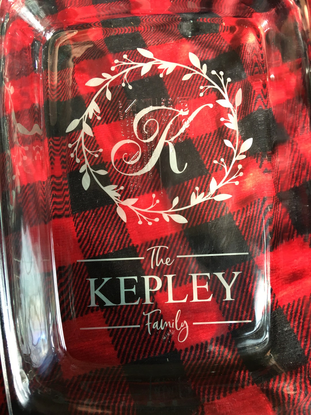 Personalized Pyrex Glass Dish With Lid Family Name Established Date ...