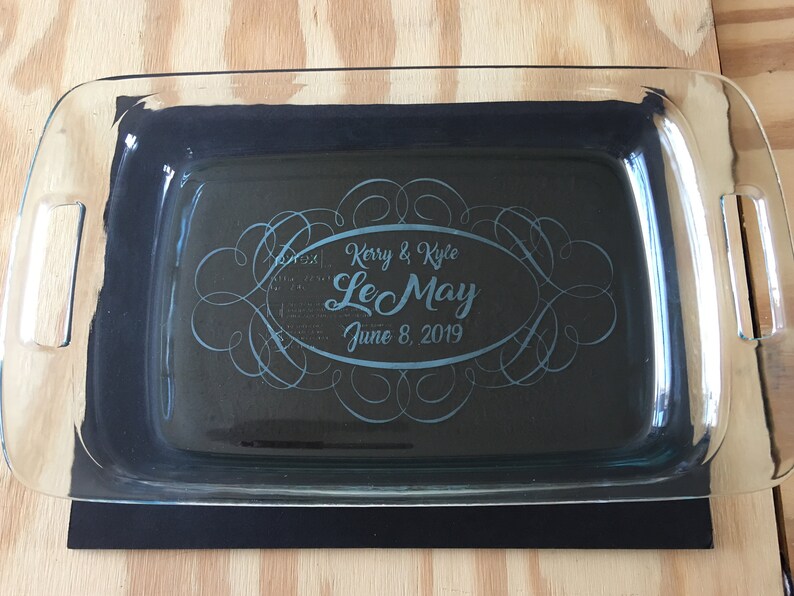 Personalized Etched Casserole Dish Family Name Established | Etsy