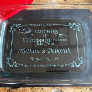 Personalized Etched Casserole Dish Family Name Est Date Glass - Etsy