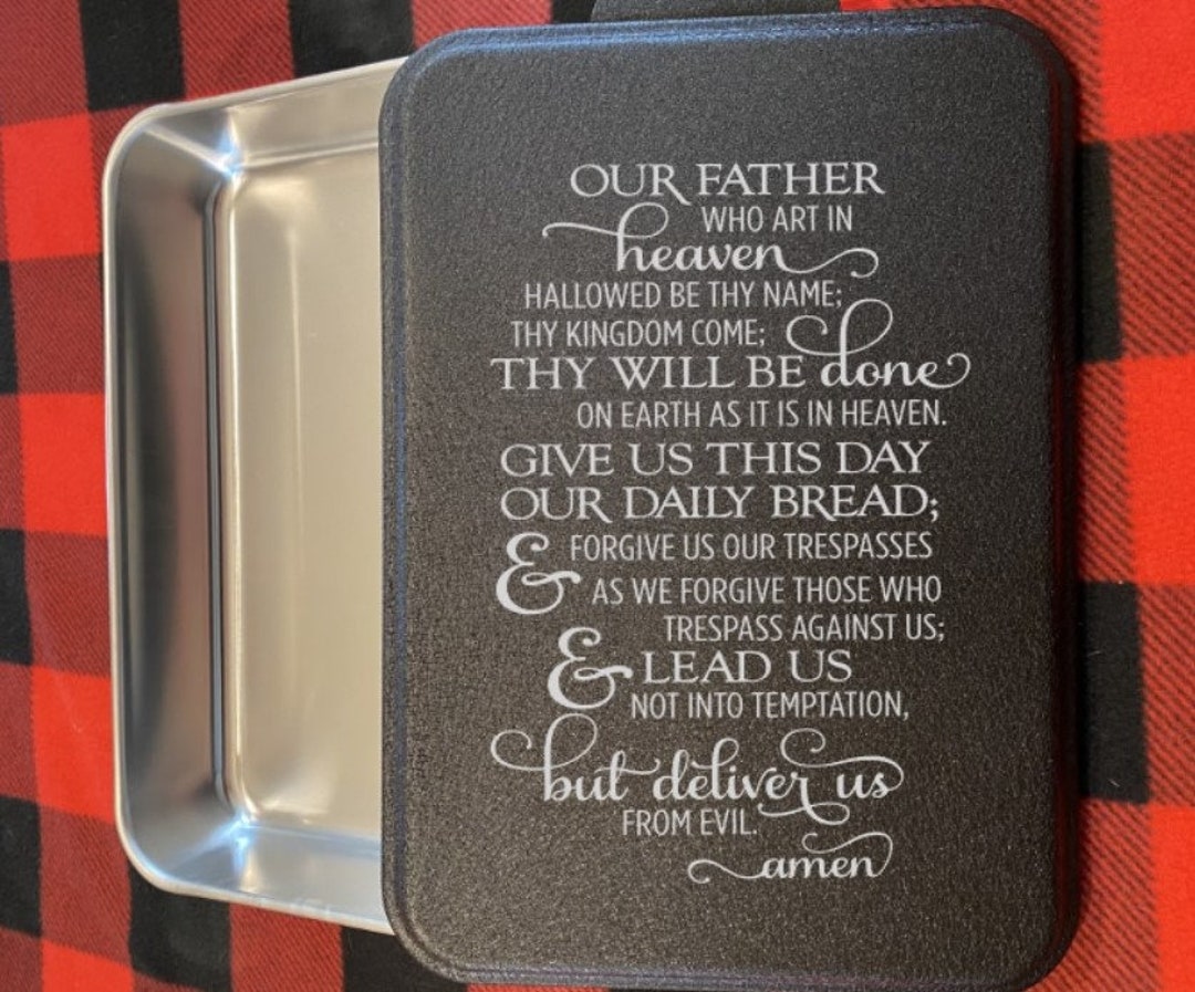 9x13 Aluminum Cake Pan With Colored Lid Laser Engraved Our Father Who ...