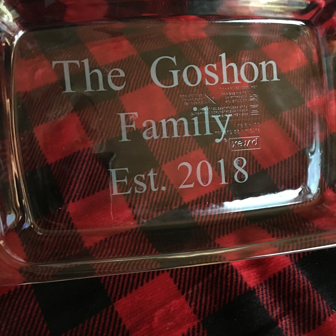 Pyrex Personalized Glass Casserole Dish With Lid Family Name ...