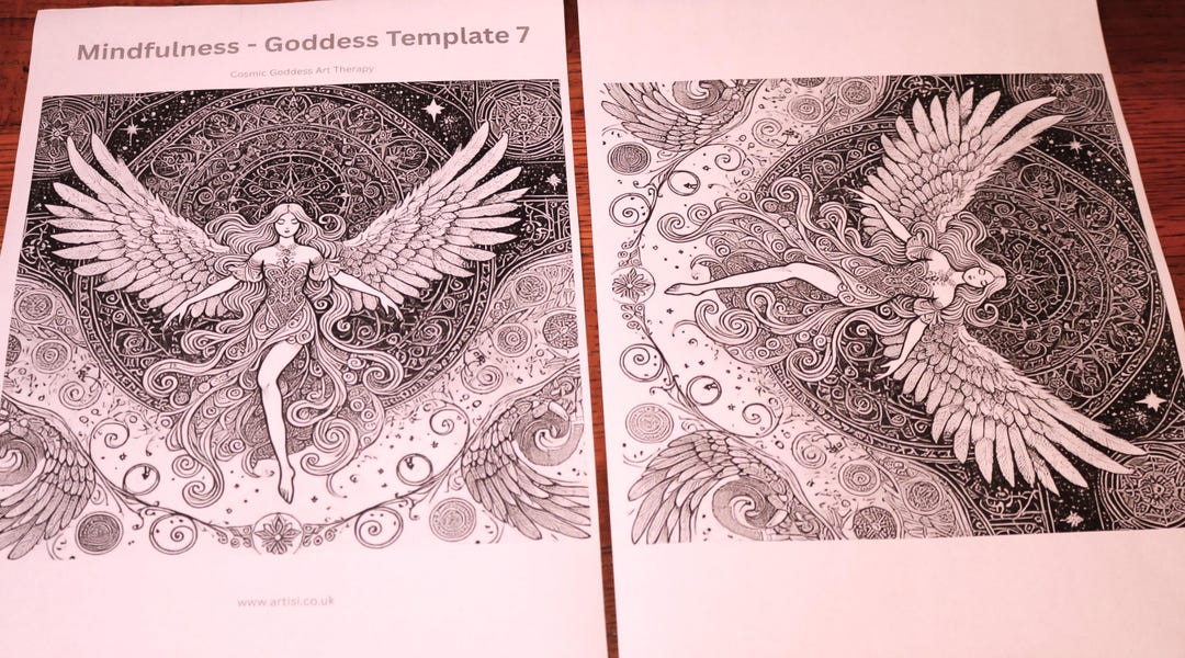 Digital Colouring Page of a Goddess, Goddess Colouring Page, Goddess ...