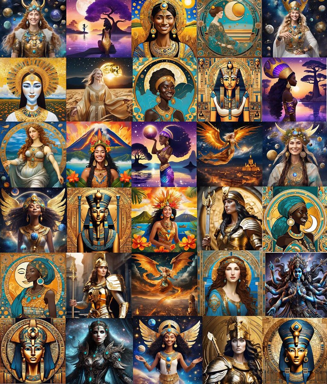 30 Full Colour Goddess Images, Goddess Digital Prints, Digital ...