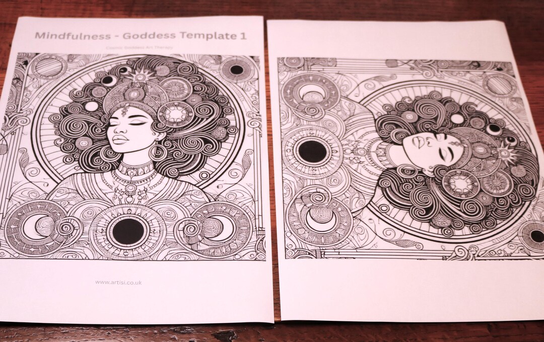 Digital Download PDF of a Goddess Colouring Page Template, Goddess ...