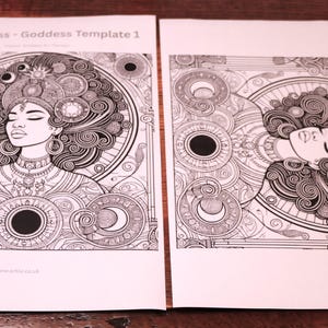 Digital Download PDF of a Goddess Colouring Page Template, Goddess ...