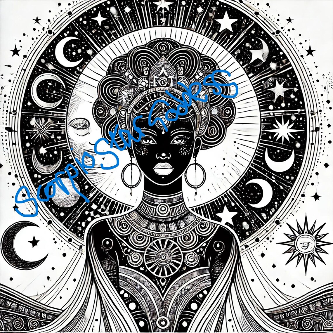 Beautiful Goddess Colouring Page, Goddess Coloring Page, Goddess ...