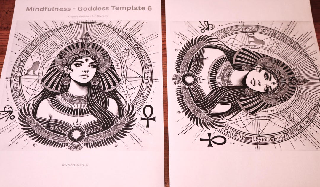 Digital Download of a Goddess Colouring Page, PDF of Goddess Coloring ...