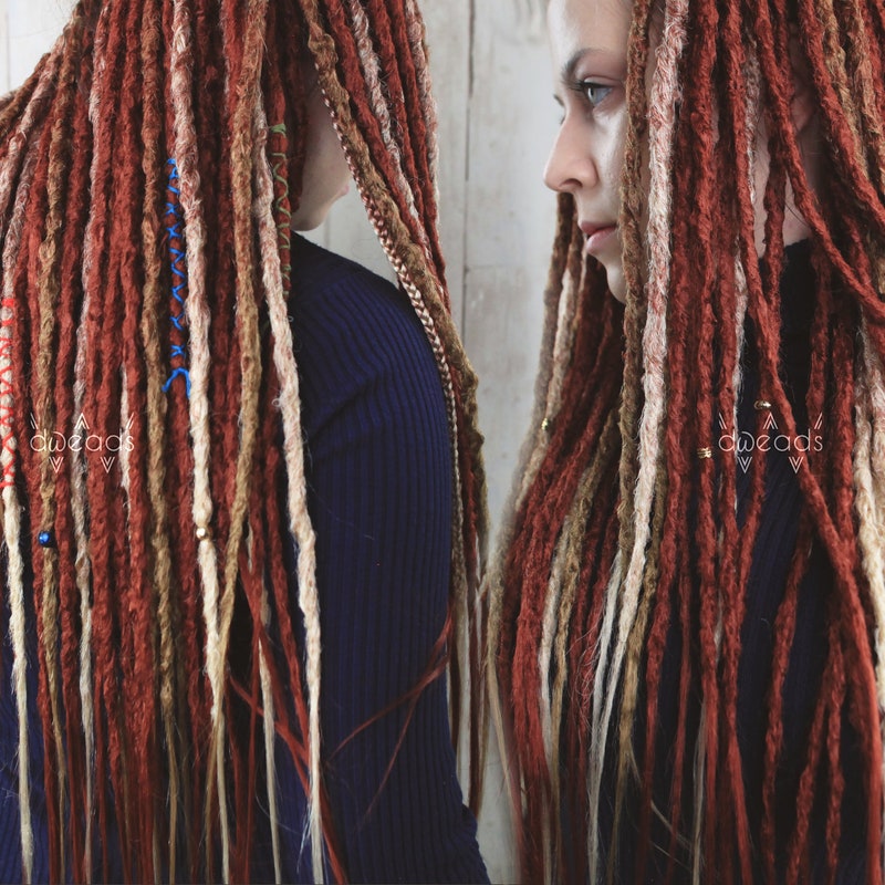 Synthetic dreads copper blond realistic & soft dreadlocks - Etsy.de