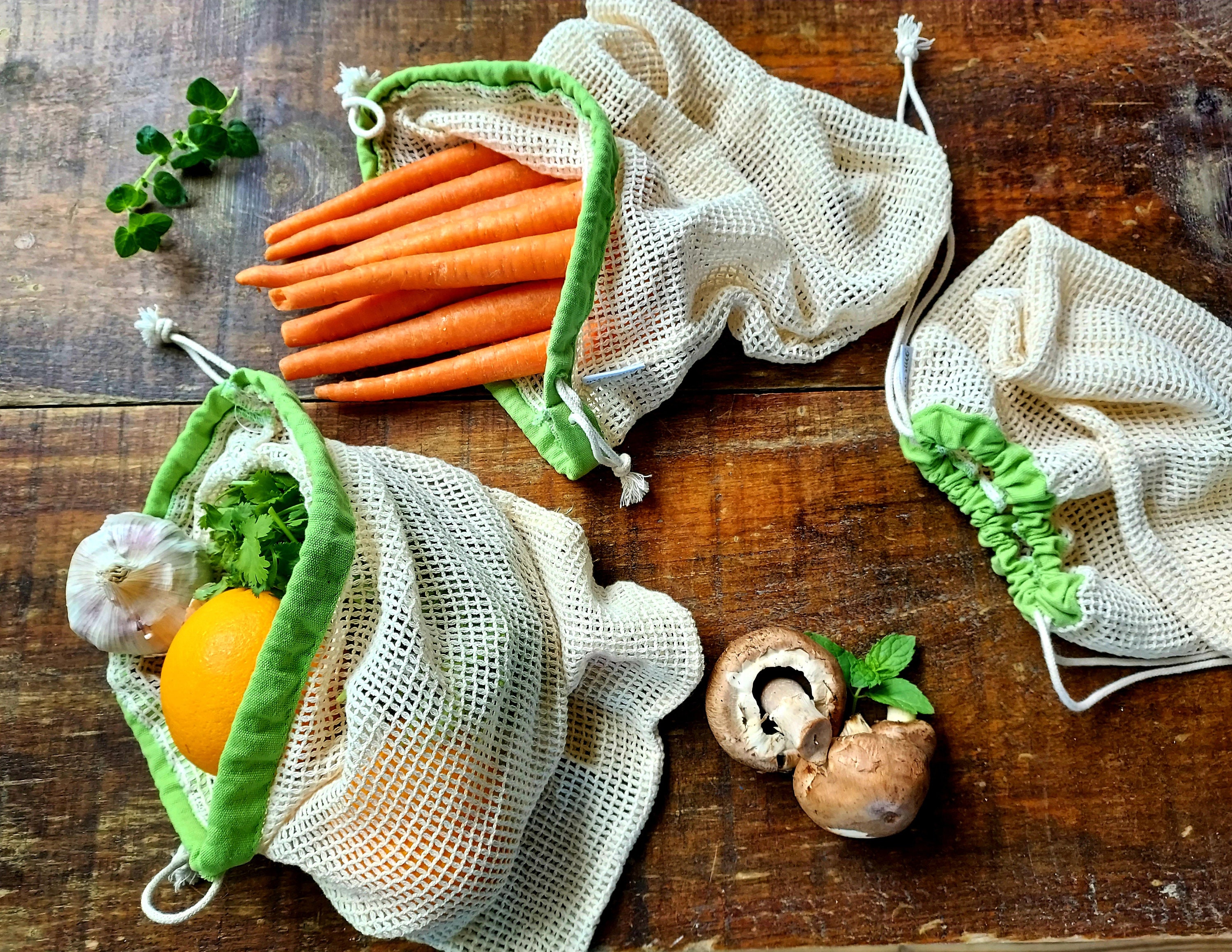 Eco-friendly Organic Cotton & Hemp Mesh Produce Bags Set of 3 - Etsy