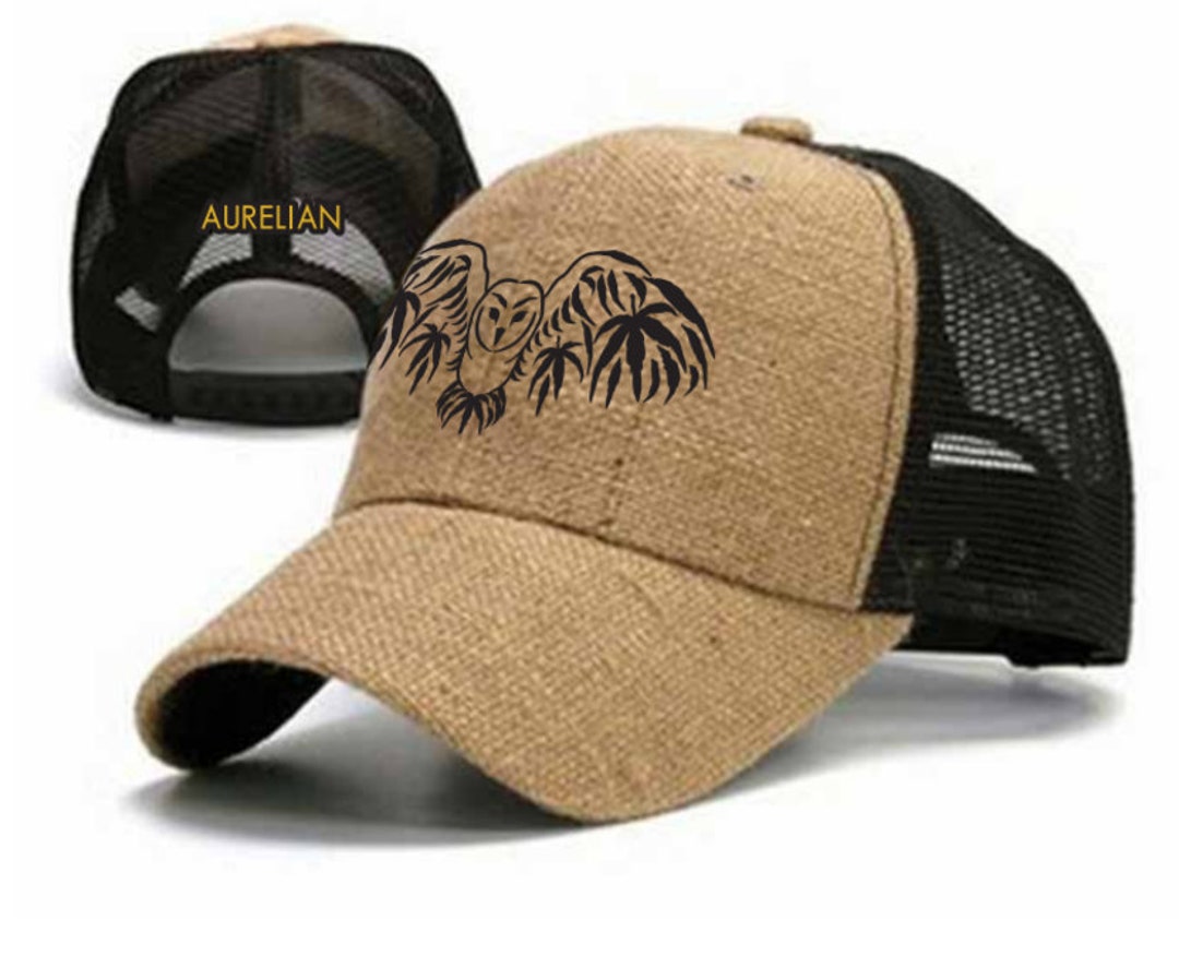 Barn Owl Hemp Trucker Hat, Hemp Baseball Cap With Adjustable Snap ...