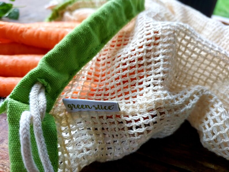 Eco-friendly Organic Cotton & Hemp Mesh Produce Bags Set of 3 - Etsy
