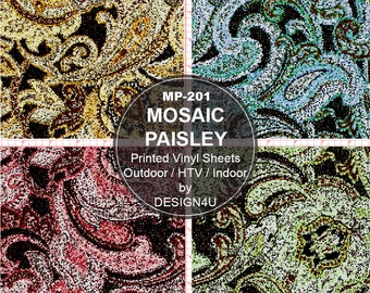 Paisley Printed Patterns Adhesive Vinyl Heat Transfer Vinyl | Etsy