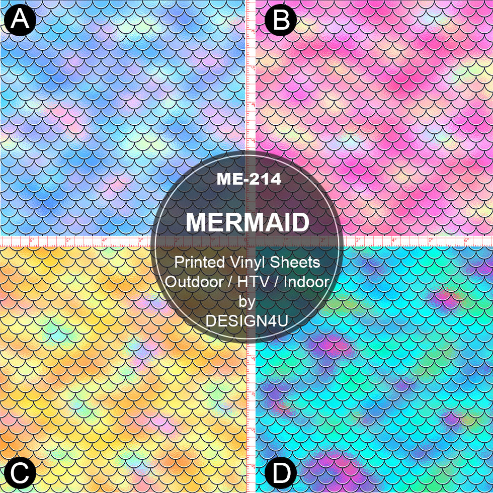 Mermaid Printed Patterns Adhesive Vinyl Heat Transfer Vinyl - Etsy
