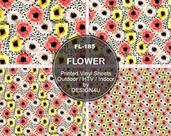 Flower Printed Patterns Adhesive Vinyl Heat Transfer Vinyl | Etsy