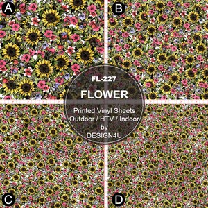 Flower Printed Patterns Adhesive Vinyl, Heat Transfer Vinyl, Pattern ...