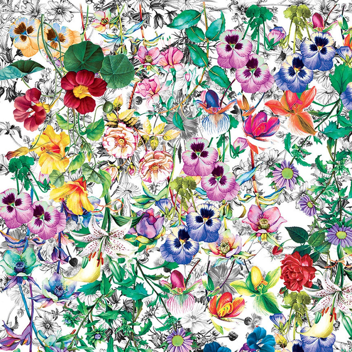 Flower Patterns Adhesive Vinyl Heat Transfer Vinyl Pattern - Etsy