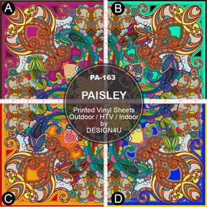 Paisley Patterns Adhesive Vinyl, Heat Transfer Vinyl, Pattern Heat ...