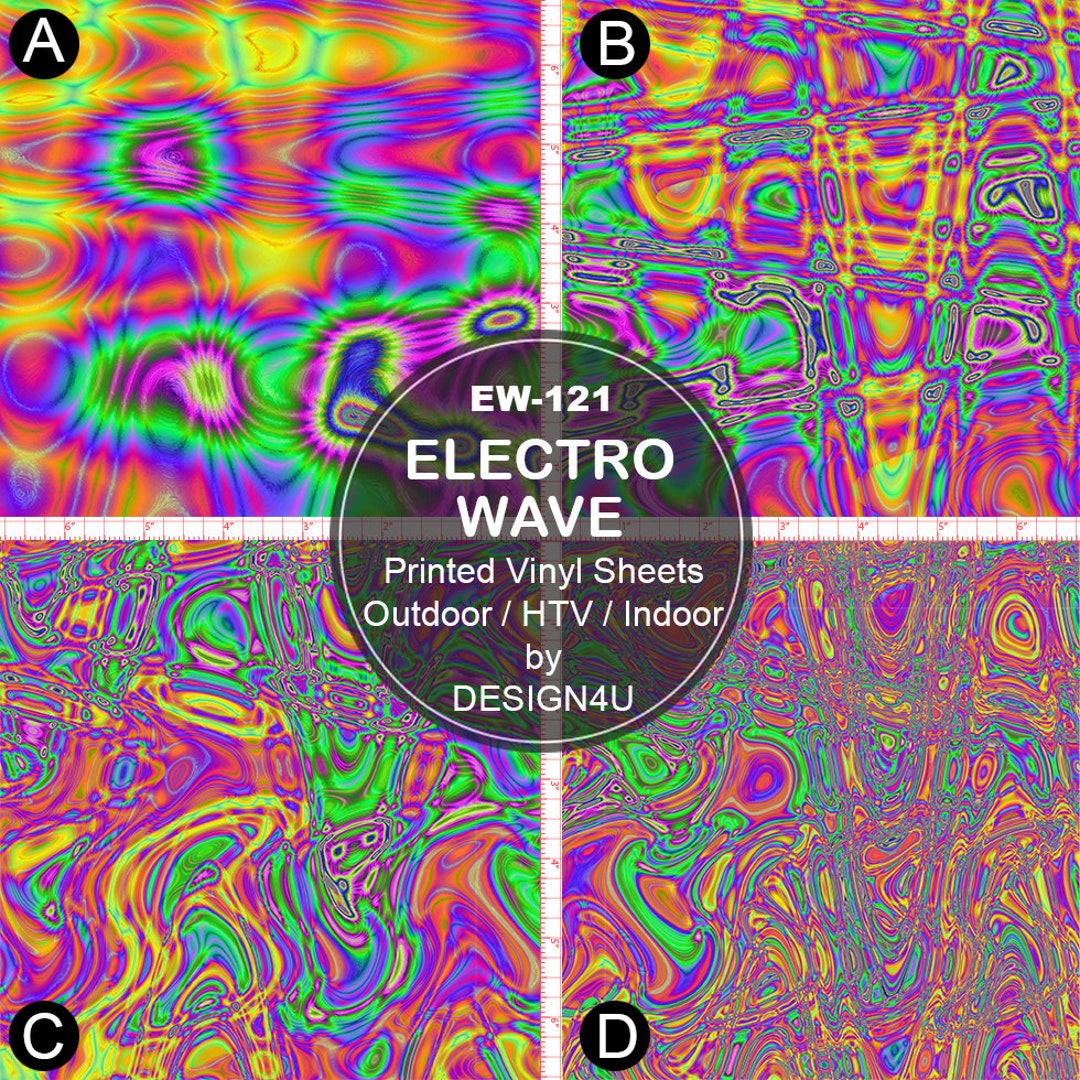 Electro Wave Patterns Adhesive Vinyl Heat Transfer Vinyl - Etsy