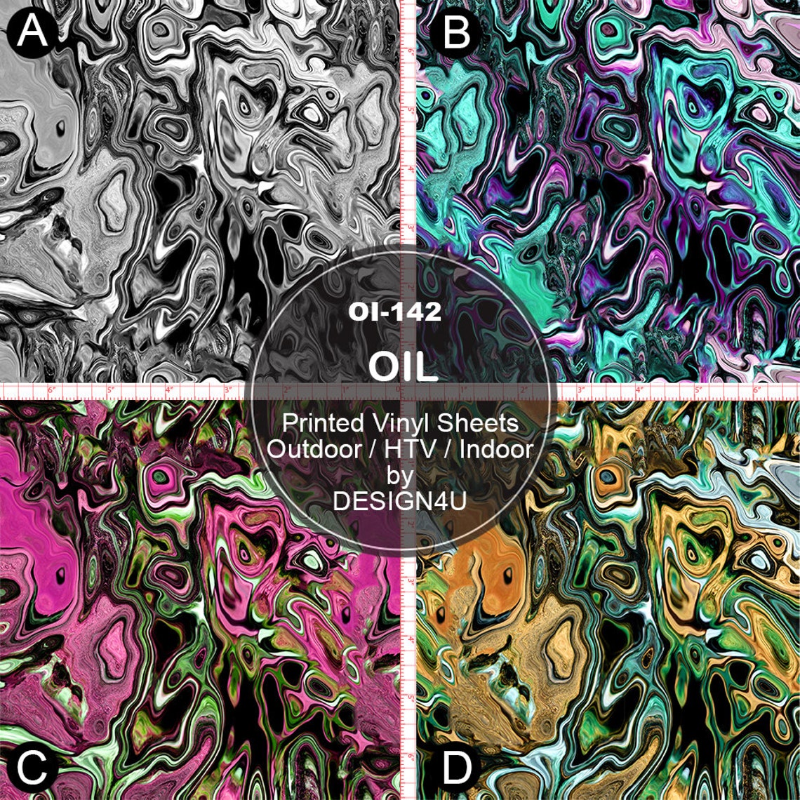 Oil Patterns Adhesive Vinyl Heat Transfer Vinyl Pattern Heat | Etsy