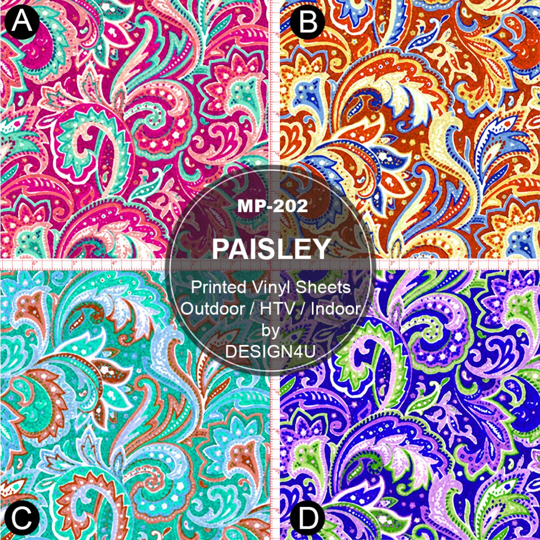 Paisley Printed Patterns Adhesive Vinyl, Heat Transfer Vinyl, Pattern ...