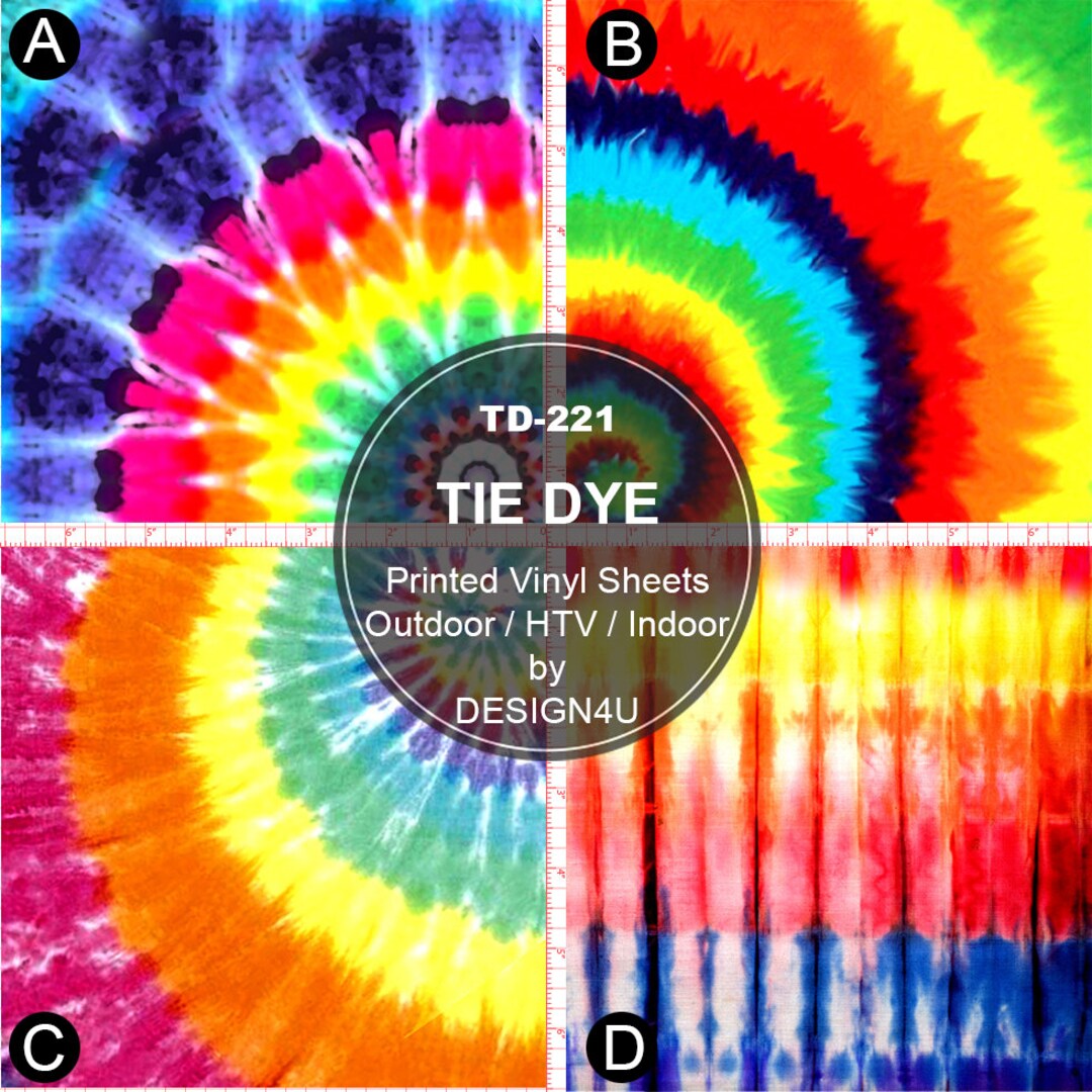 Tie Dye Printed Patterns Adhesive Vinyl, Heat Transfer Vinyl, Pattern ...