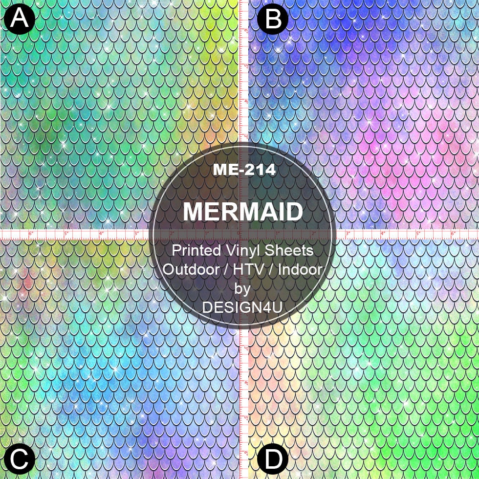 Mermaid Patterns Adhesive Vinyl Heat Transfer Vinyl Pattern - Etsy