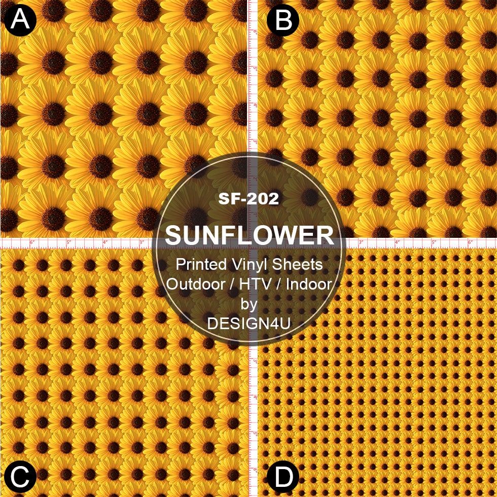 Sunflower Patterns Adhesive Vinyl Heat Transfer Vinyl | Etsy