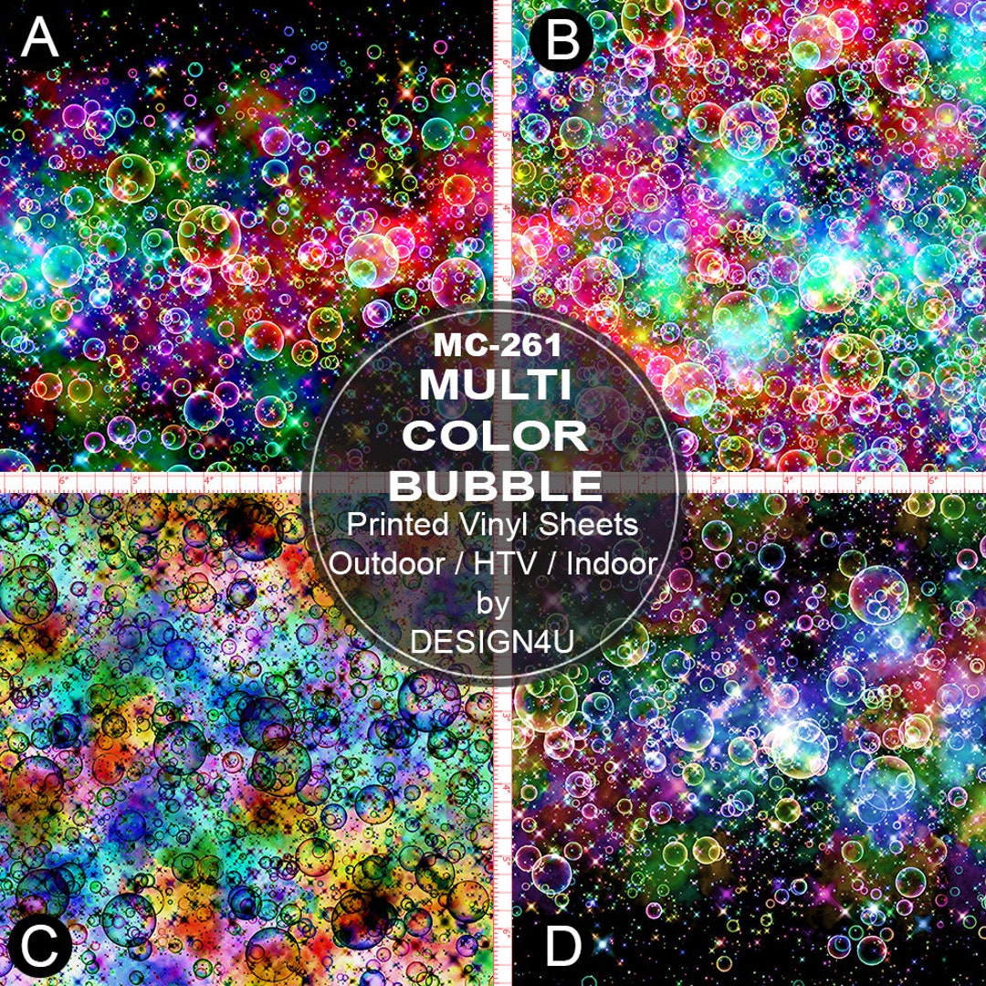 Multi Color Bubble Patterns Adhesive Vinyl, Heat Transfer Vinyl ...