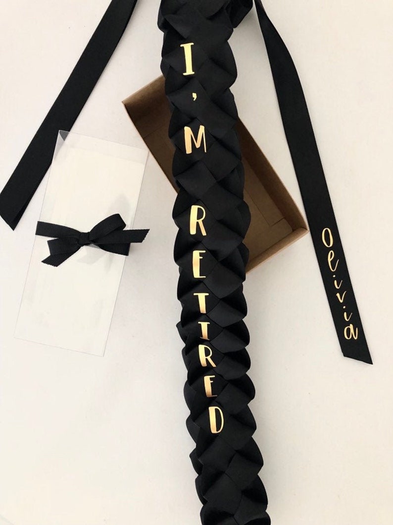 I'm Retired Ribbon Lei, Retirement Sash - Etsy