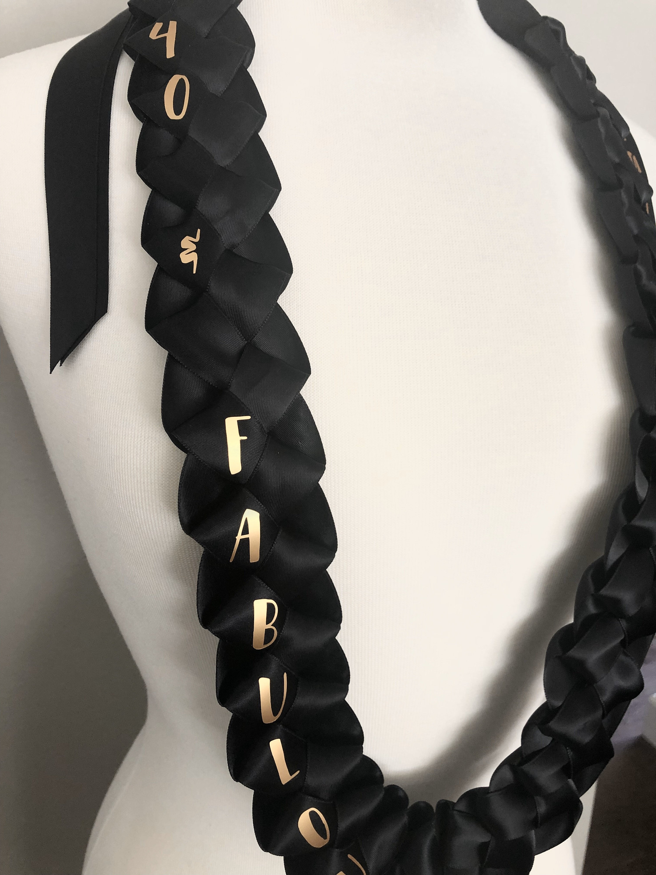 Happy Birthday Lei Sash: 30th, 40th, 50th Personalized Satin Ribbon Lei ...