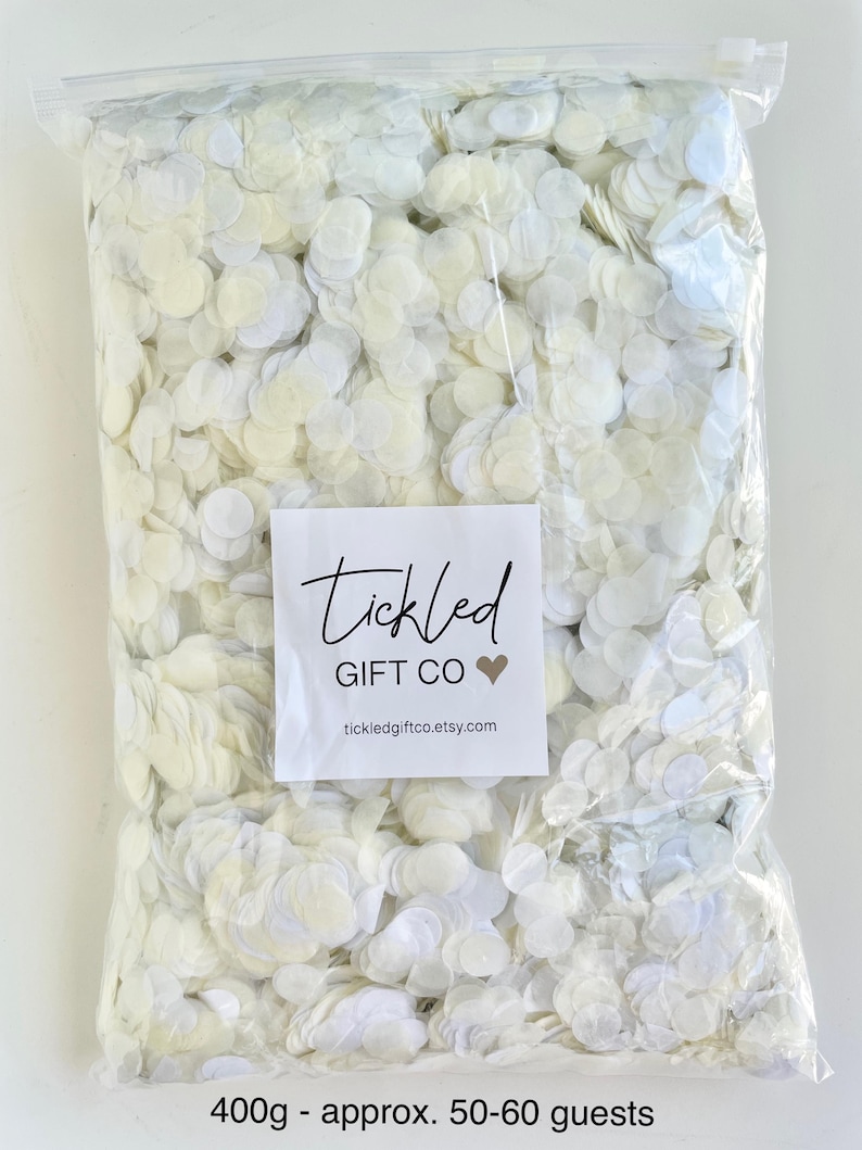 White & Ivory Biodegradable Tissue Paper Confetti: Wedding Aisle Toss ...