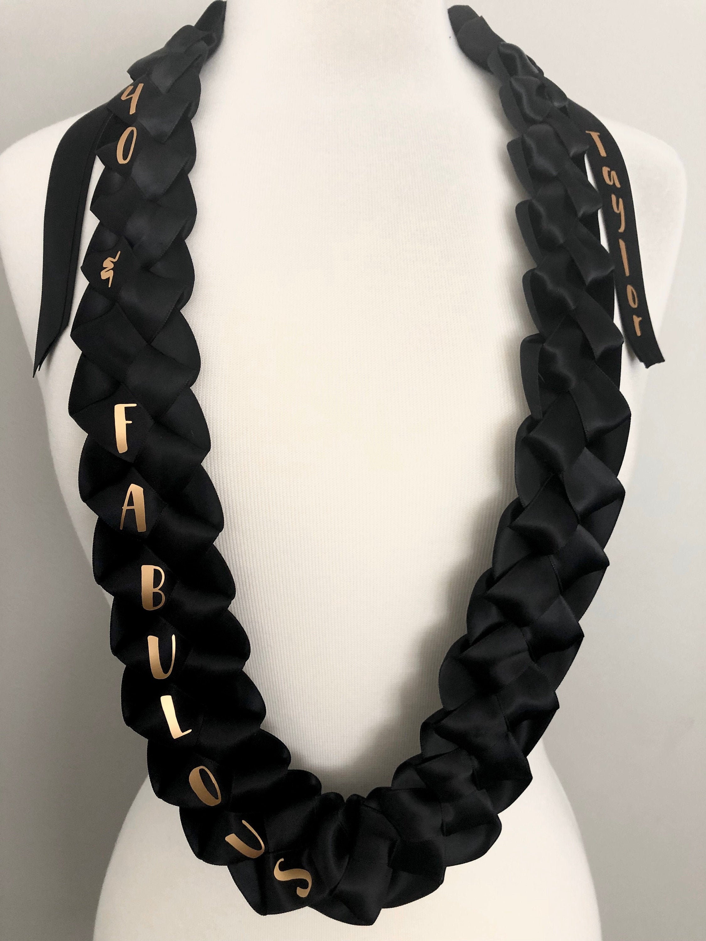 Happy Birthday Lei Sash: 30th, 40th, 50th Personalized Satin Ribbon Lei ...