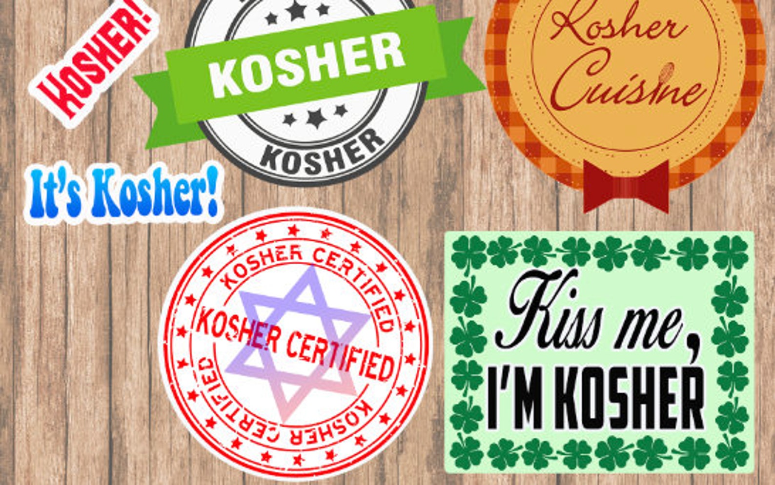 Kosher Stickersjewish Food Sticker Jewish Sticker Pack - Etsy